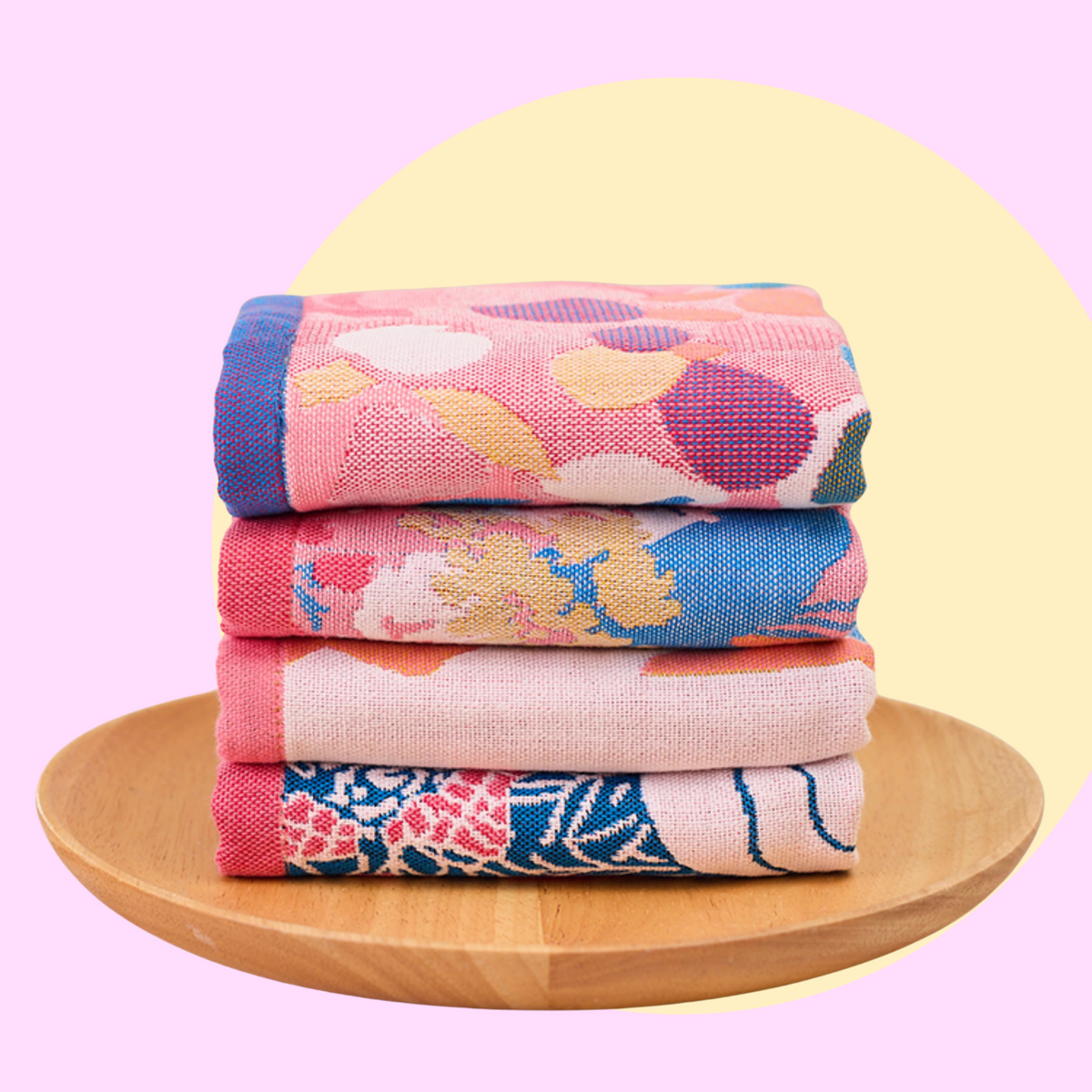 Flora Flora Hand Towels Set (4) | The Linea Home | Kawaii Homeware