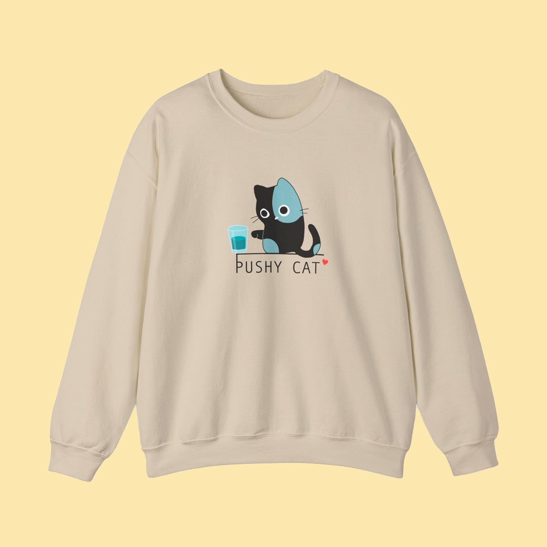 Pushy Cat Crewneck Sweater | The Linea Home | Kawaii Fashion